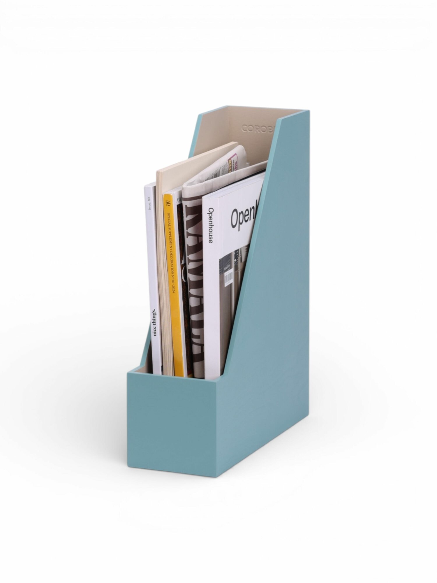 Лоток / Органайзер для бумаг вертикальный A41 Duo, дерево, цвет бирюзовый