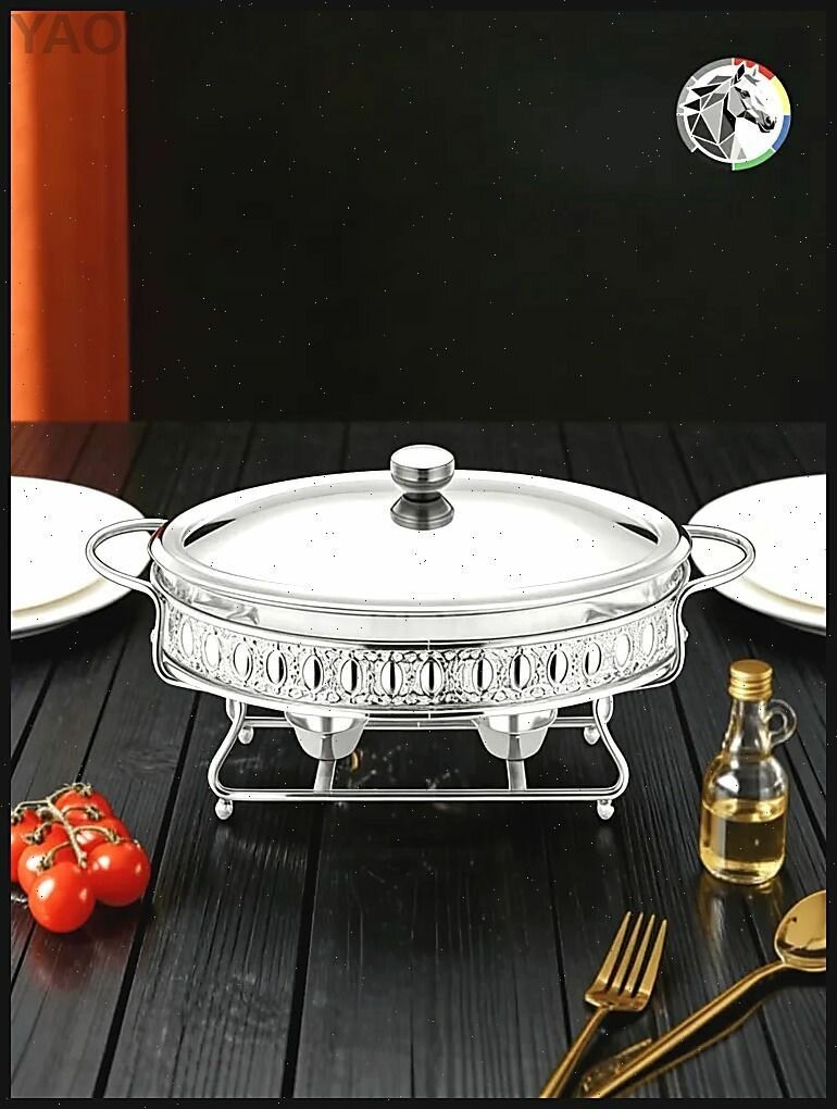 Мармит овальный с подогревом 3 литра на подставке из нержавеющей стали