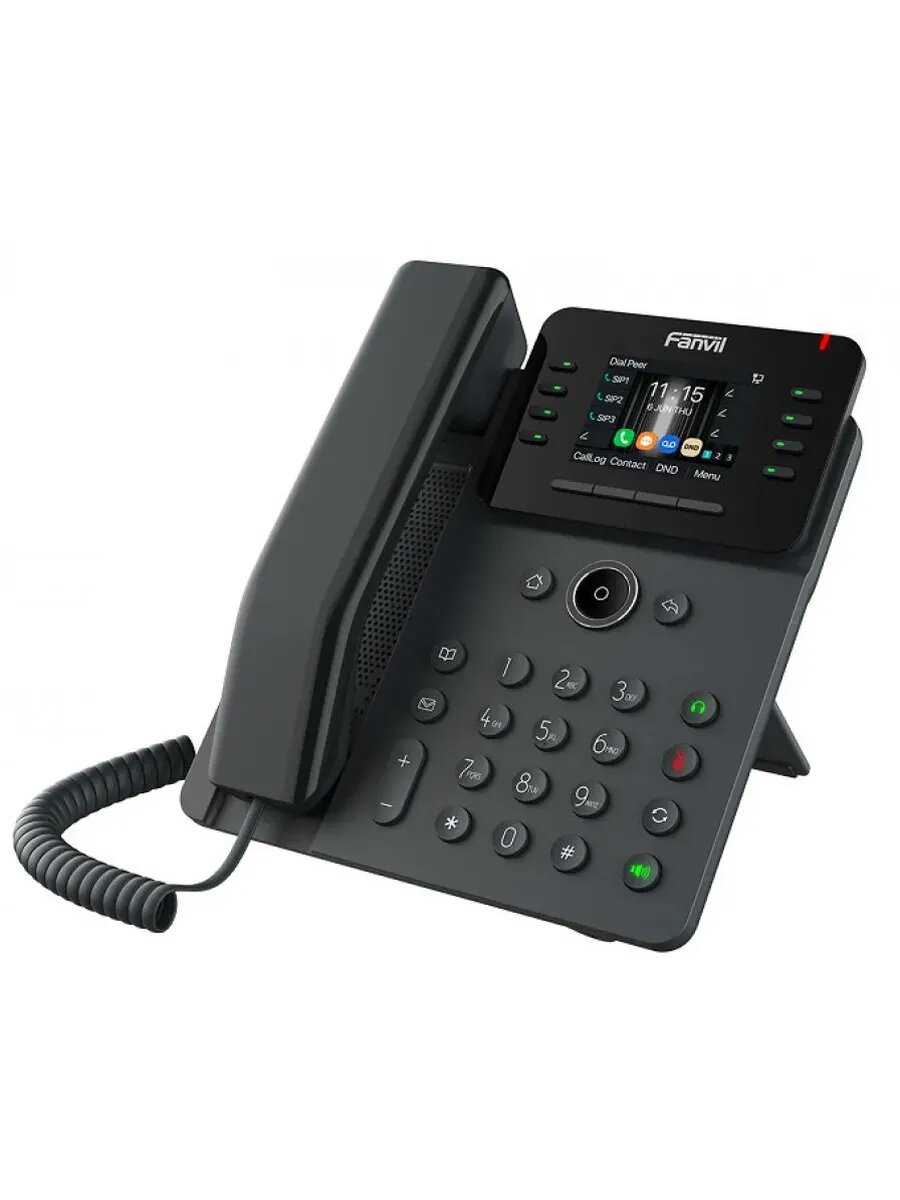 Телефон VoiceIP Fanvil V62G 6 линий SIP, 2х10/100/1000, 2,8" цветной дисплей, 15 DSS клавиш