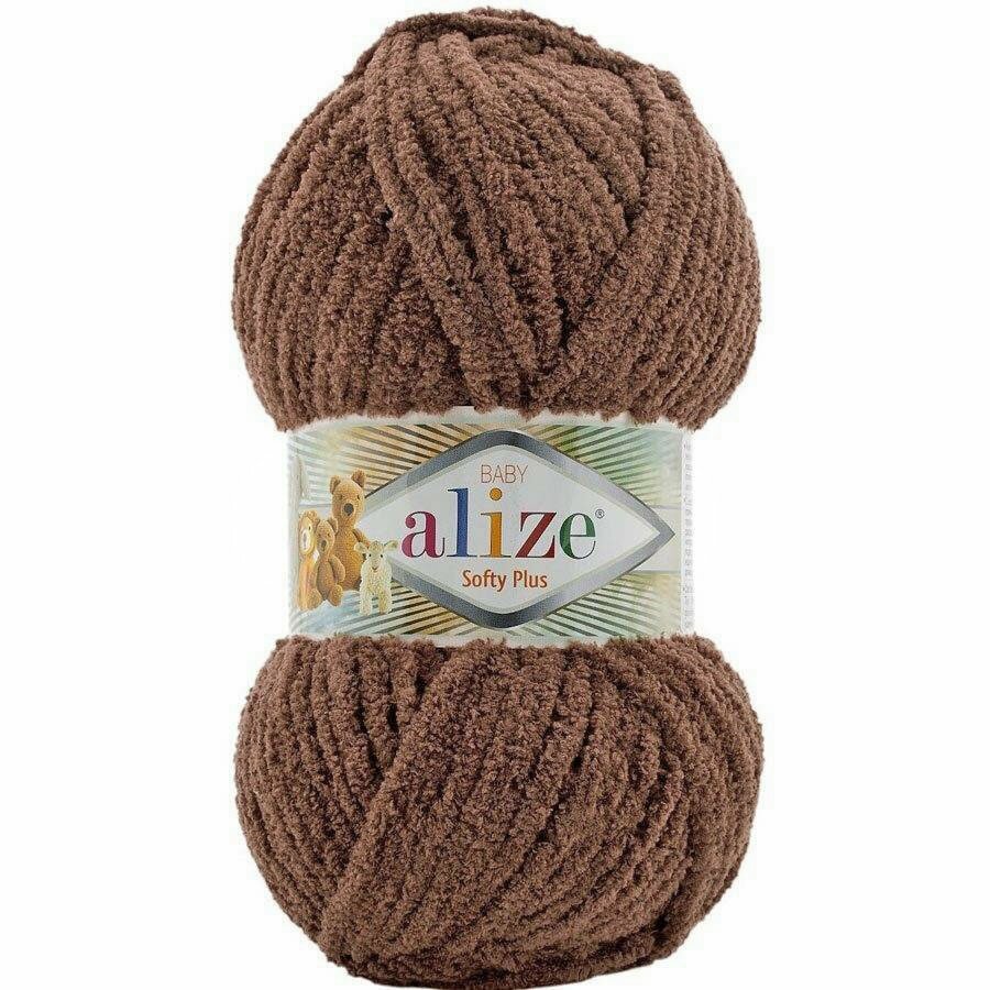 Пряжа Alize SOFTY PLUS 321 коричневый (5 мотков)