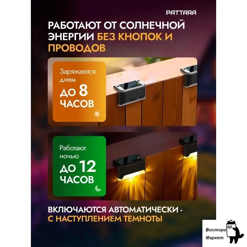 PATTARA Уличный светильник на солнечной батарее, теплый белый свет, 16 шт. — фото 1