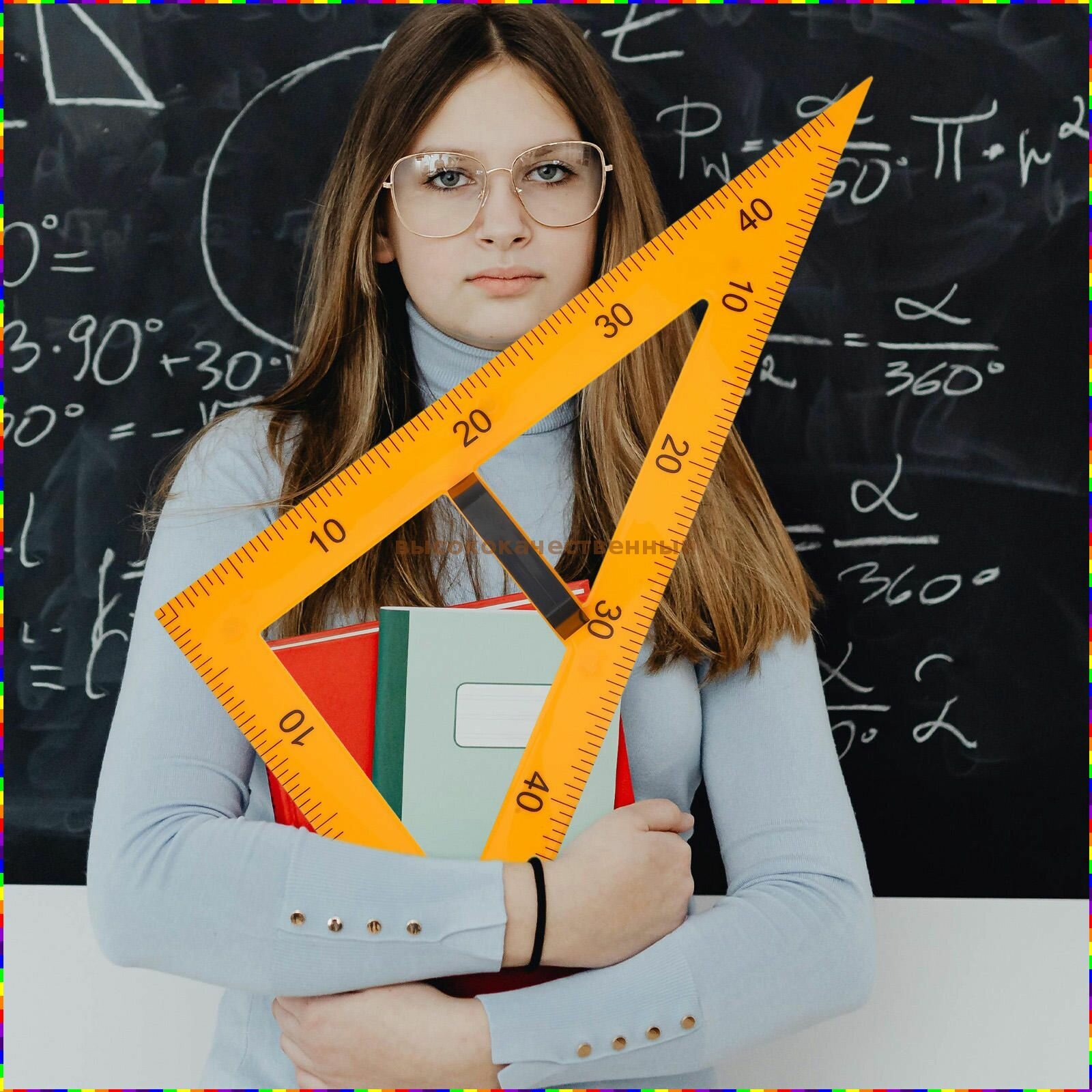 Магнитный пластиковый треугольник с удобной ручкой для работы на школьной доске