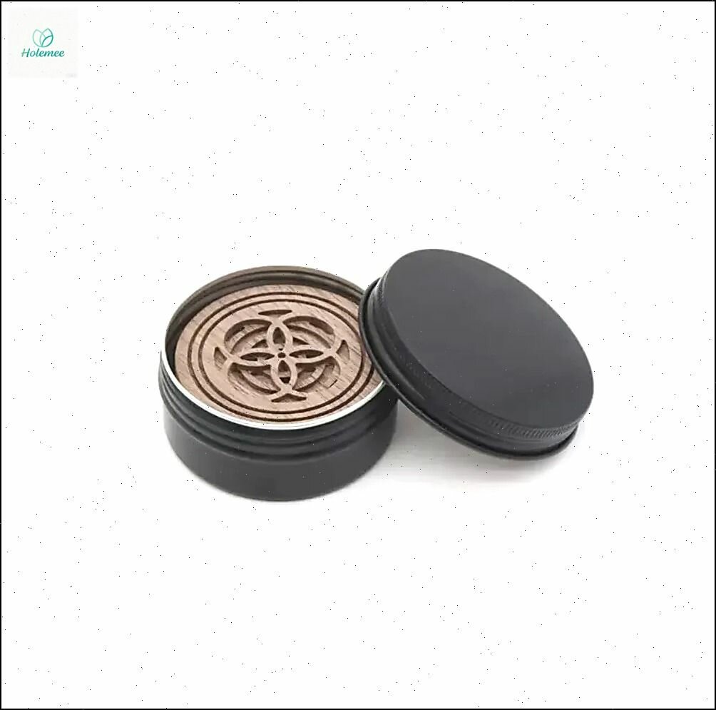 Аромадиффузор пассивный для эфирных масел, натуральное дерево (чёрный орех) в алюминиевой баночке