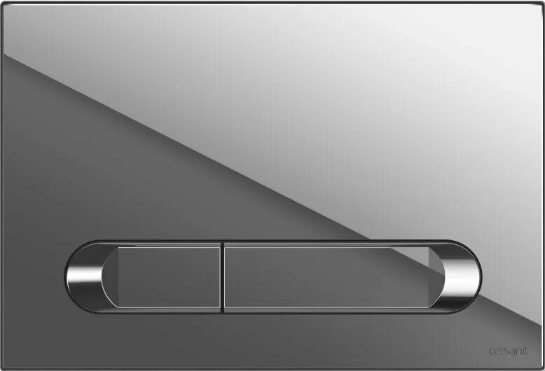 Кнопка смыва для унитаза Cersanit Эстетика (Estetica) 64110 хром, глянцевая, кнопка для инсталляции, двойной смыв