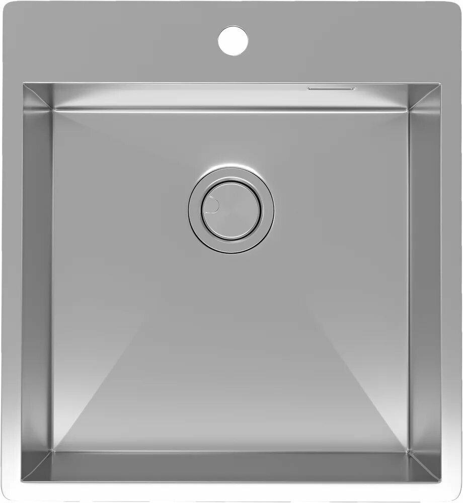 Мойка кухонная Reflexion Iseo RX2246SS металлическая, 46x50, прямоугольная, сталь, мойка для кухни, встраиваемая снизу, врезная, с сифоном, со сливом-переливом