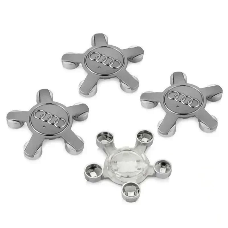 Колпаки на колесные диски (хаб-капы) для Audi, 4 шт, 135 мм, стайлинг, центральные 4pcs 135mm grey