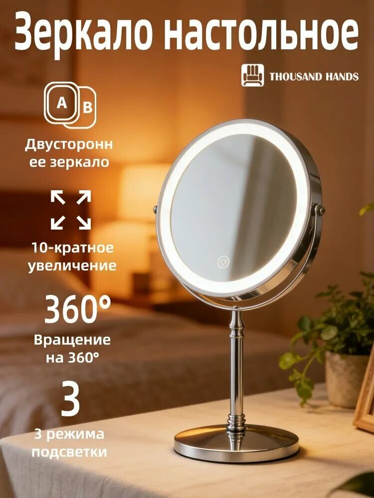 Thousand Hands Зеркало гримерное, 14 см х 38 см, 1 шт