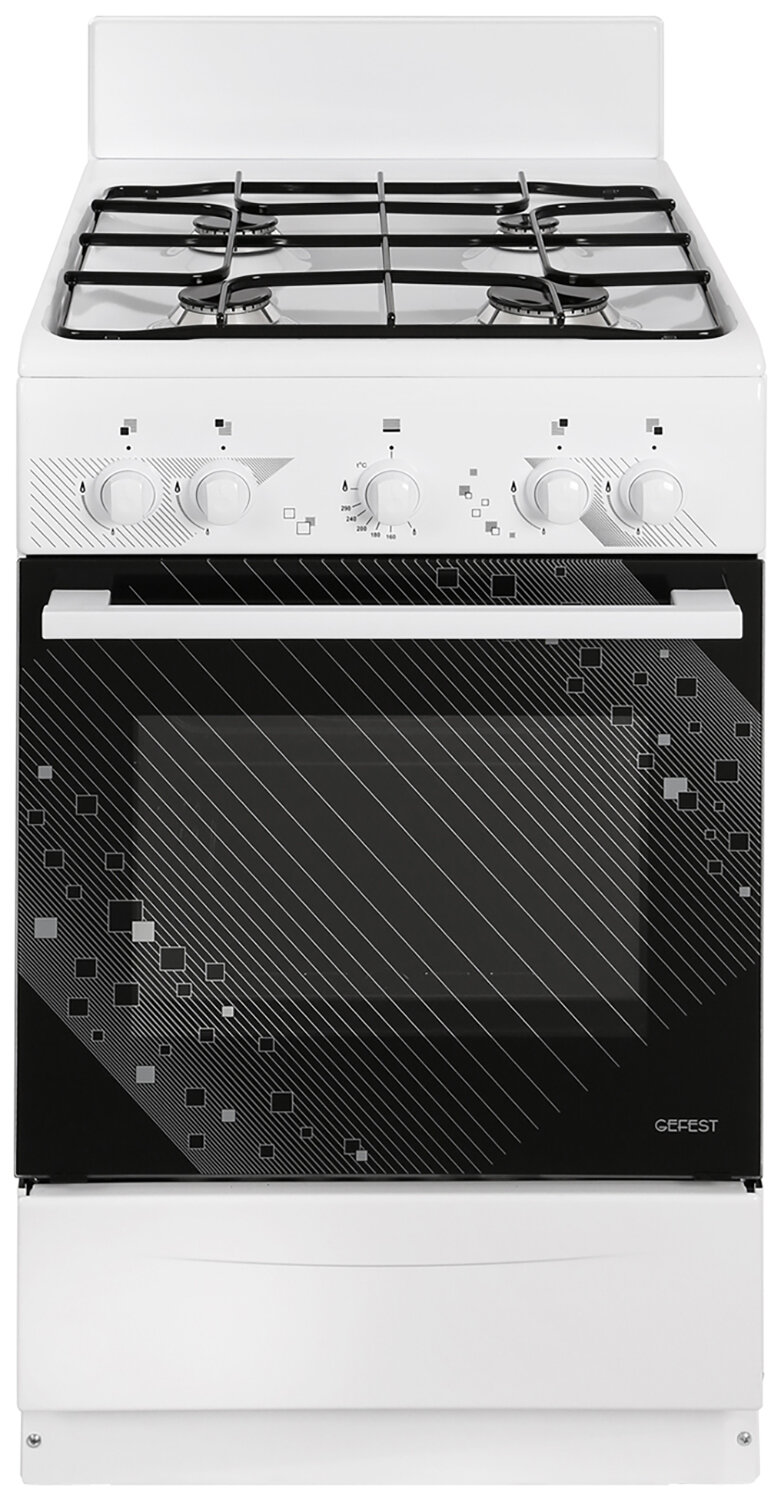 Газовая плита Gefest 5100 0017 50 см, 52 л, 4 конфорки, белый