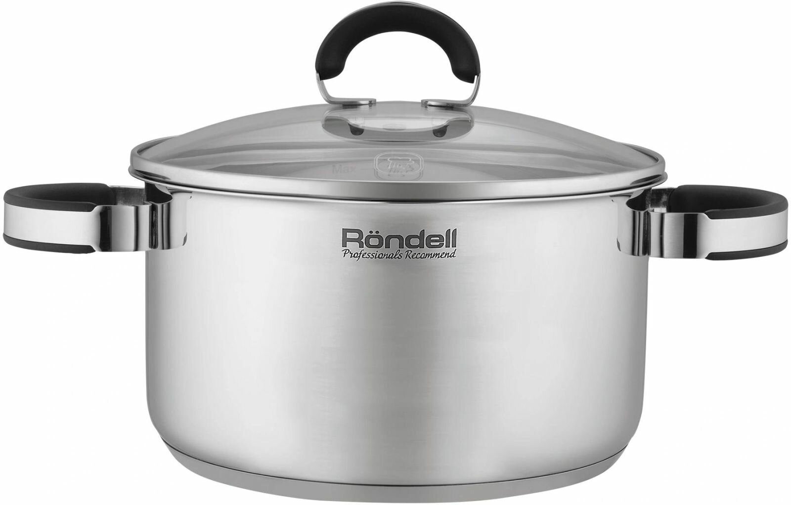 Кастрюля Rondell Brando, 3.1 л d=20см, с крышкой, цвет стальной (RDS-1804)