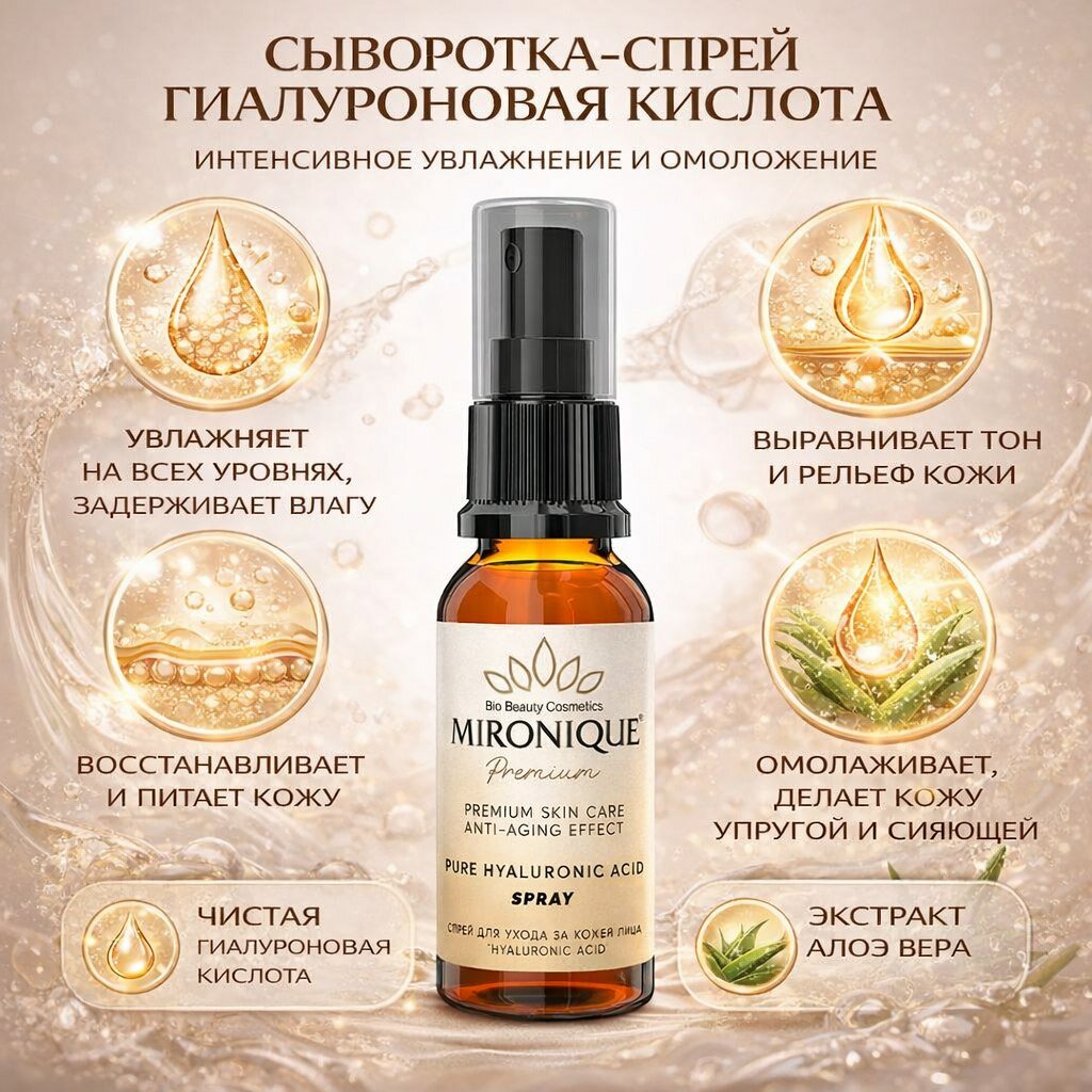 Гиалуроновый спрей для лица Mironique 20 мл