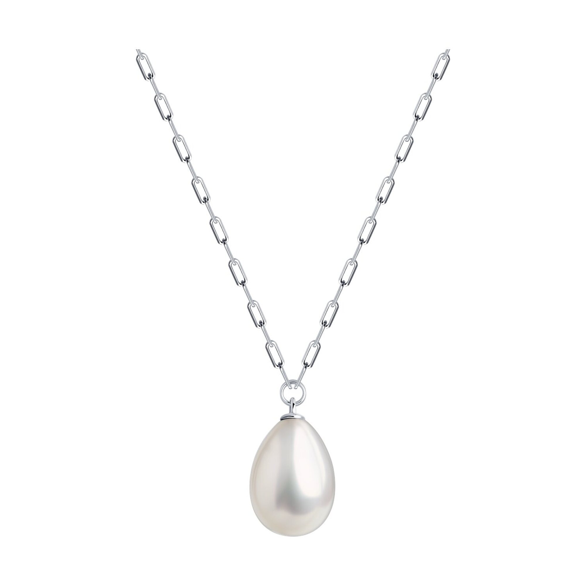 Колье Diamant online, серебро, 925 проба, родирование, жемчуг