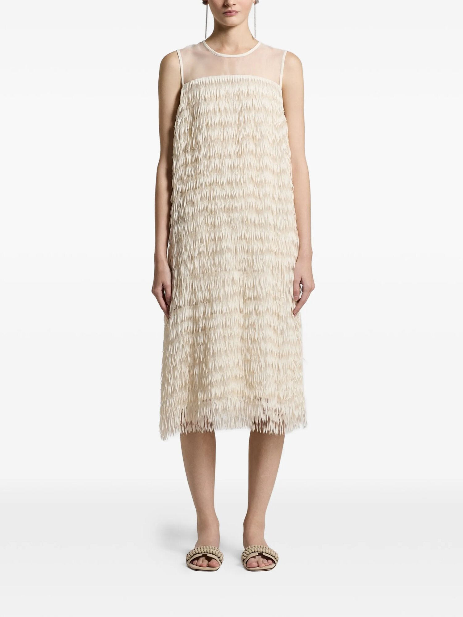 Платье Fringed midi dress