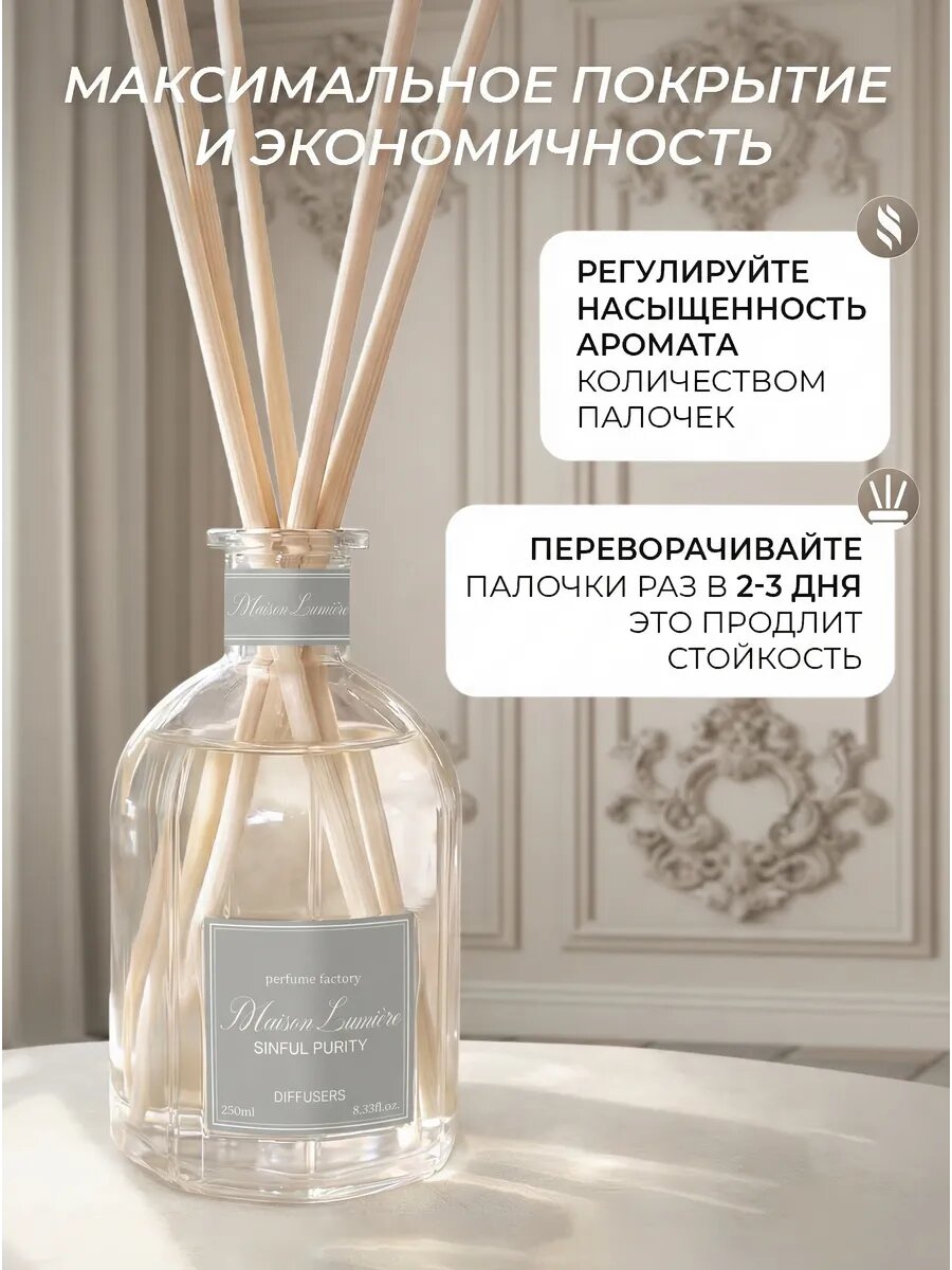 Maison Lumiere Диффузор для дома с палочками Sinful purity 250мл — фото 1