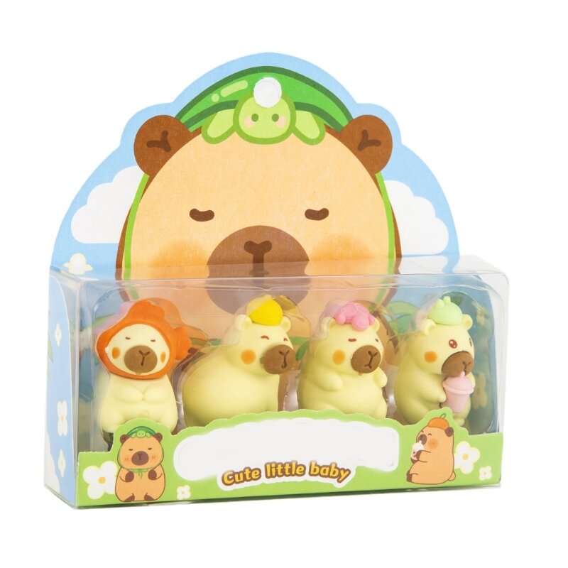 4шт Мультяшные Ластики С Животными Легко Стирающийся Карандаш-Ластик для Детской Студенческой Игры Награда Рождественские Наполнители Для Чулок