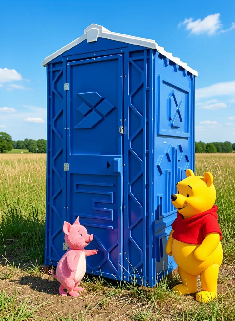 Туалет дачный люкс экогрупп синий в разобранном виде