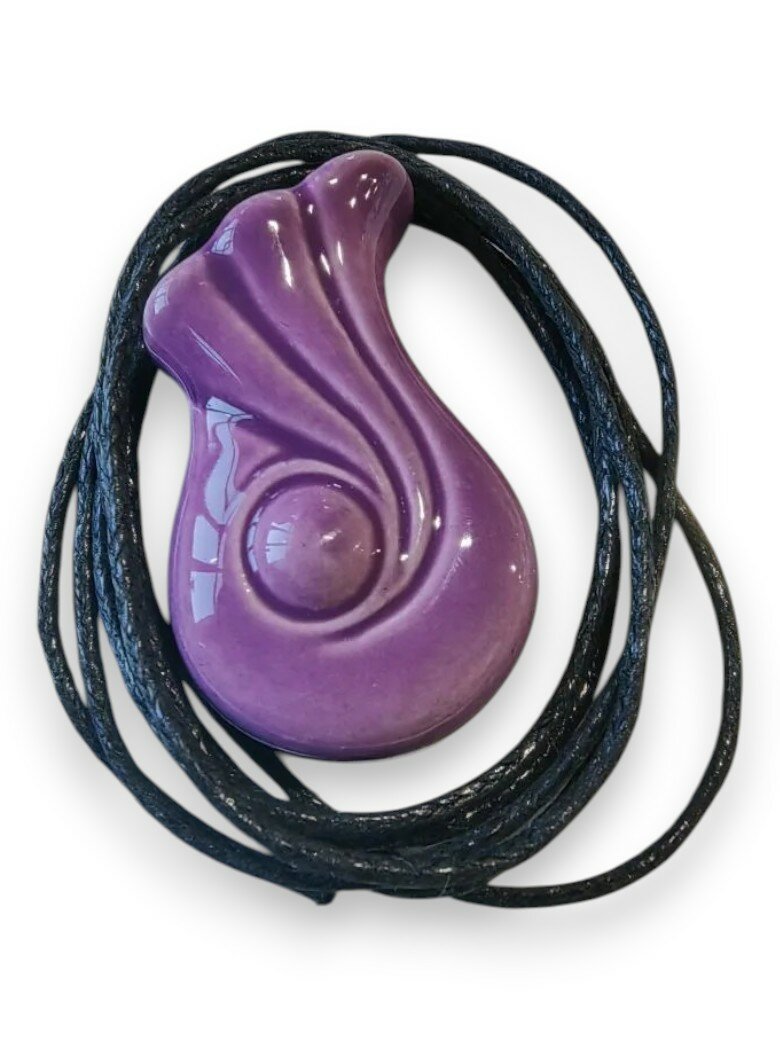 Аромакулон керамический со шнурком завиток, сиреневый, 1 шт.