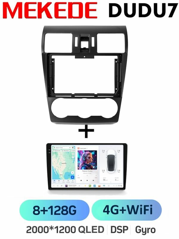 Магнитола 9" Mekede DUDU7 8/128 Gb для Subaru Forester 4 SJ 2012-2015 (B) carpay Android