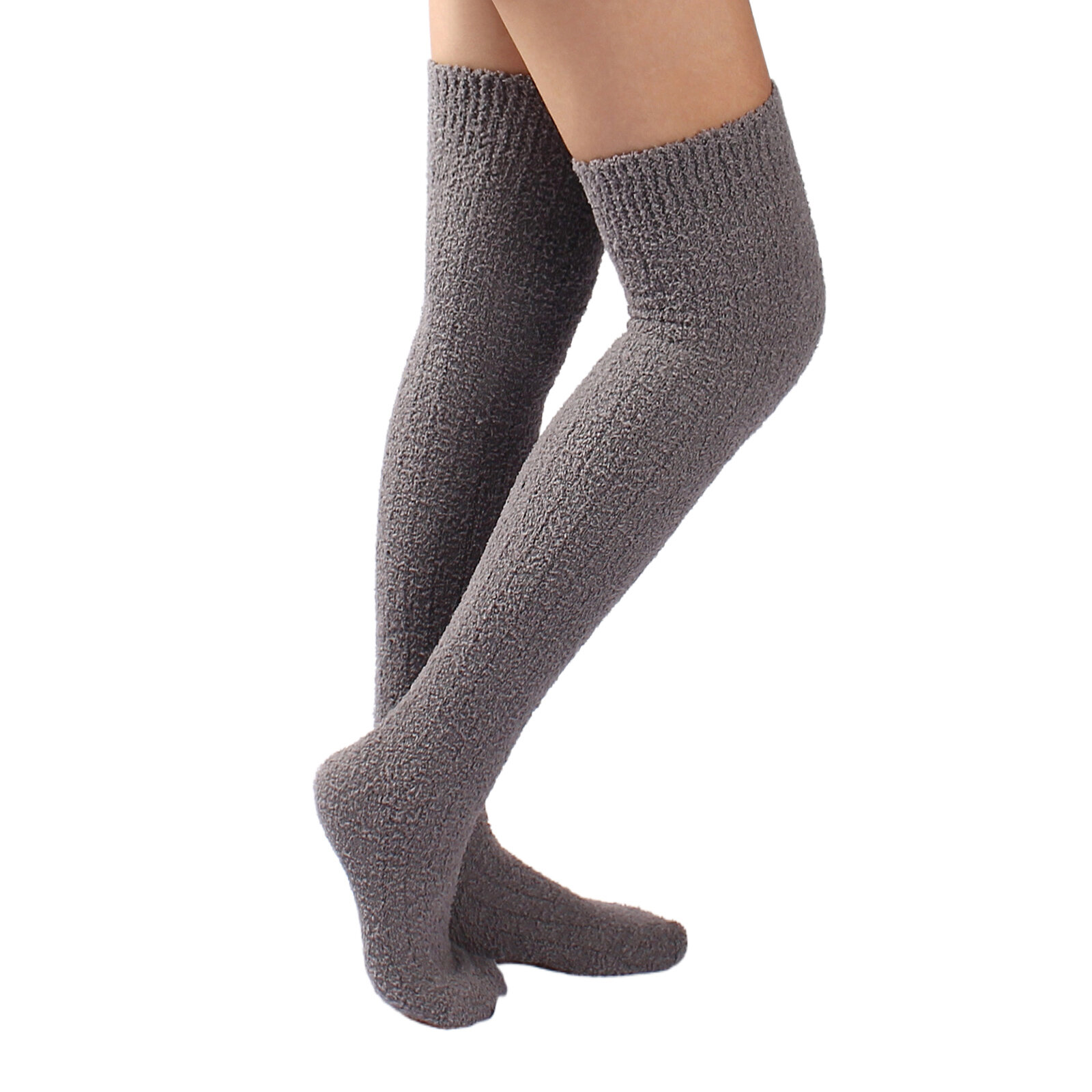 Женские высокие носки из кораллового флиса до бедра