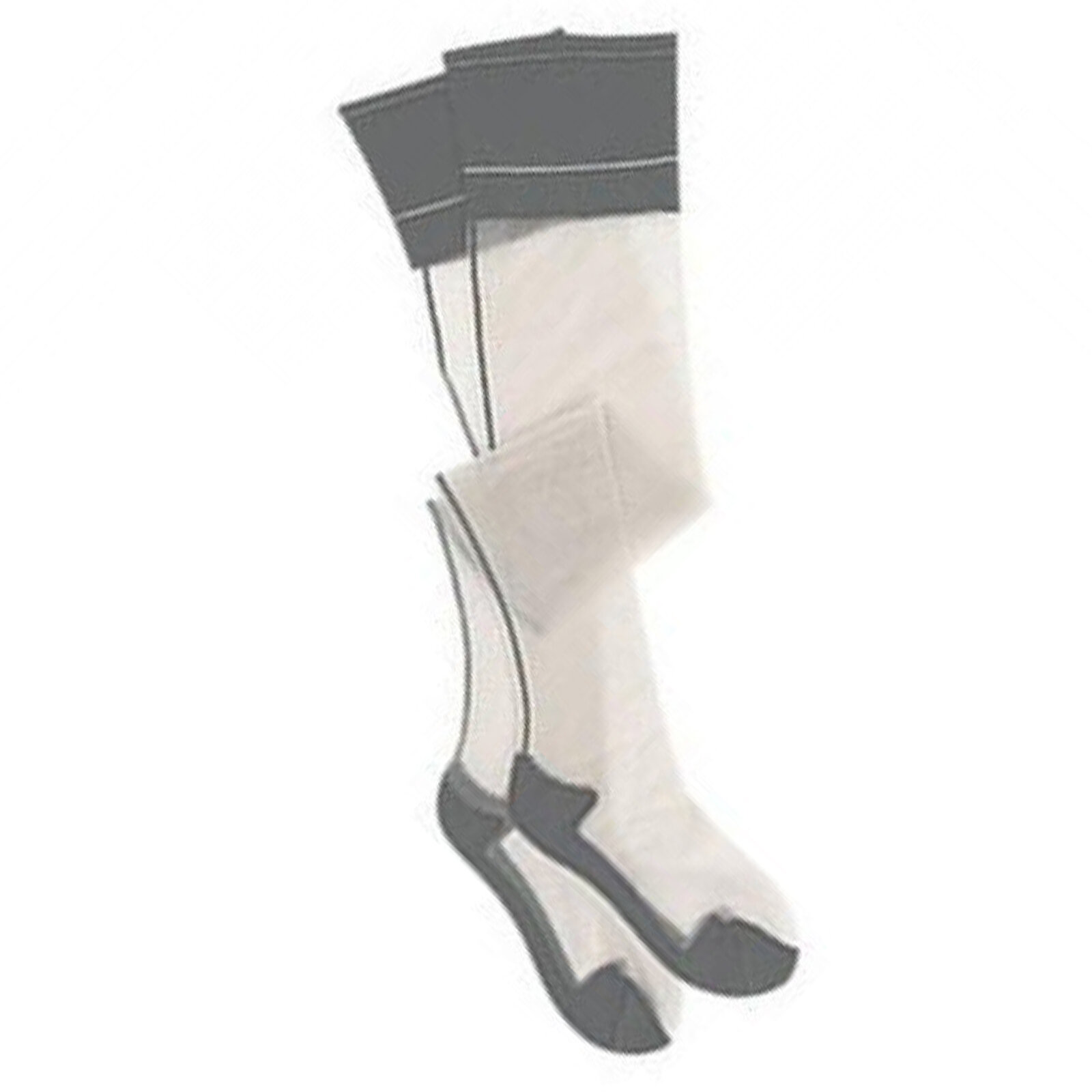 Женские чулки с контрастным верхом на кубинском каблуке и задним швом облегающие до бедра