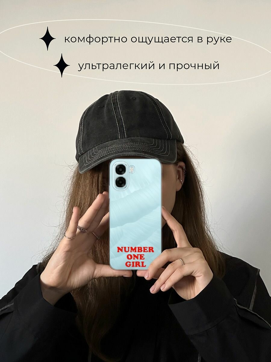 Чехол на Oppo A6x / Оппо A6x с принтом Number one girl, прозрачный — фото 1