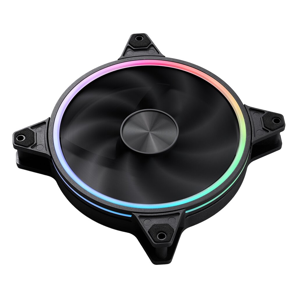 Вентилятор для корпуса 1STPLAYER FO7-14 Black / 140mm ARGB 3pin 5V PWM 4pin 12V 700-1800rpm 76.25cfm 36.64dBA / FO7-14-BK / BULK