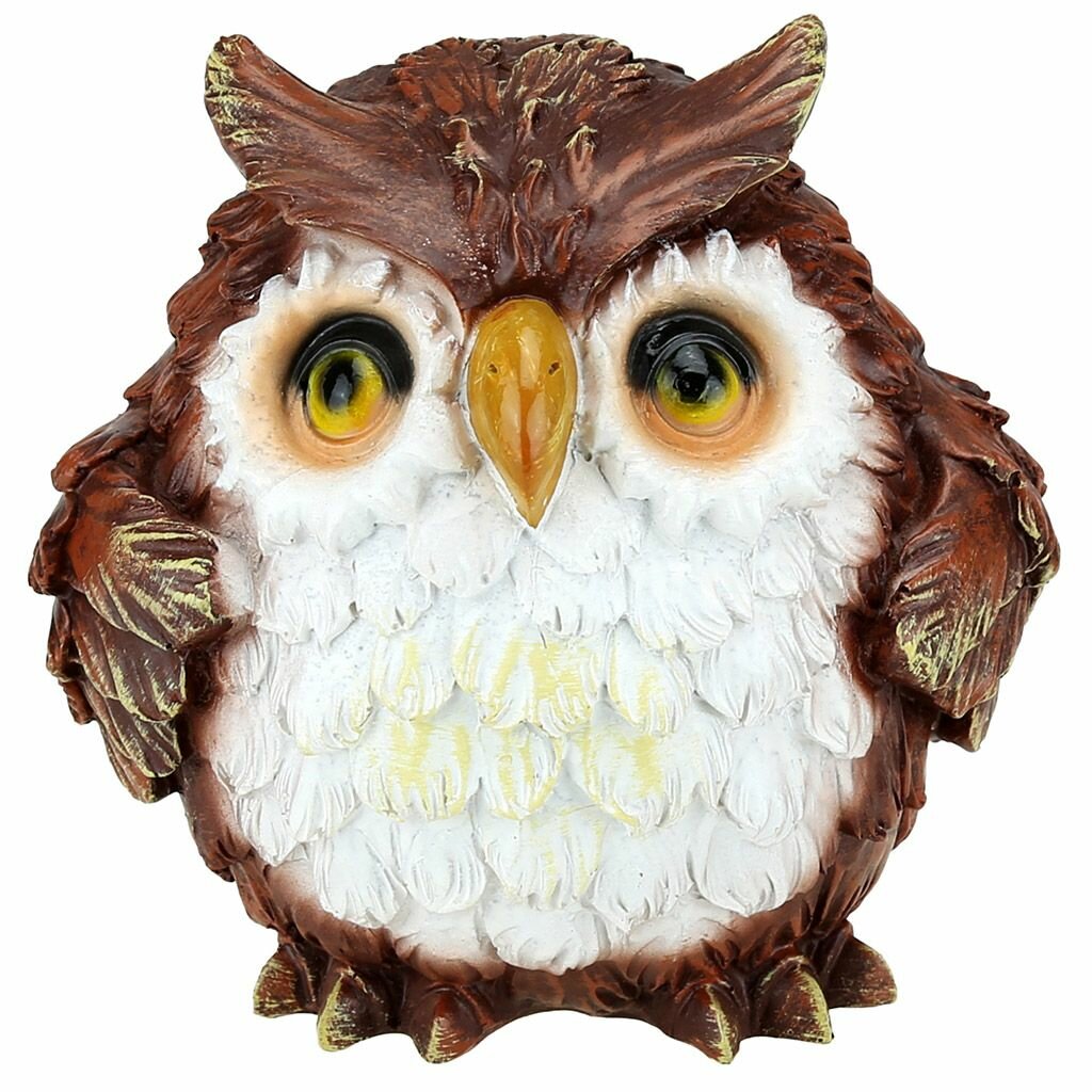 Скульптура-фигура для сада Домашняя Мода из полистоуна "Сова кроха" 12х12х13 см (12325)