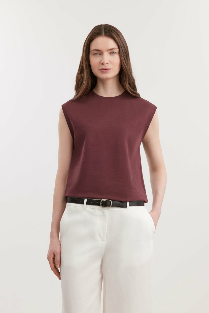 Футболка из хлопкового интерлока Baon B2326202, размер: S, Фиолетовый