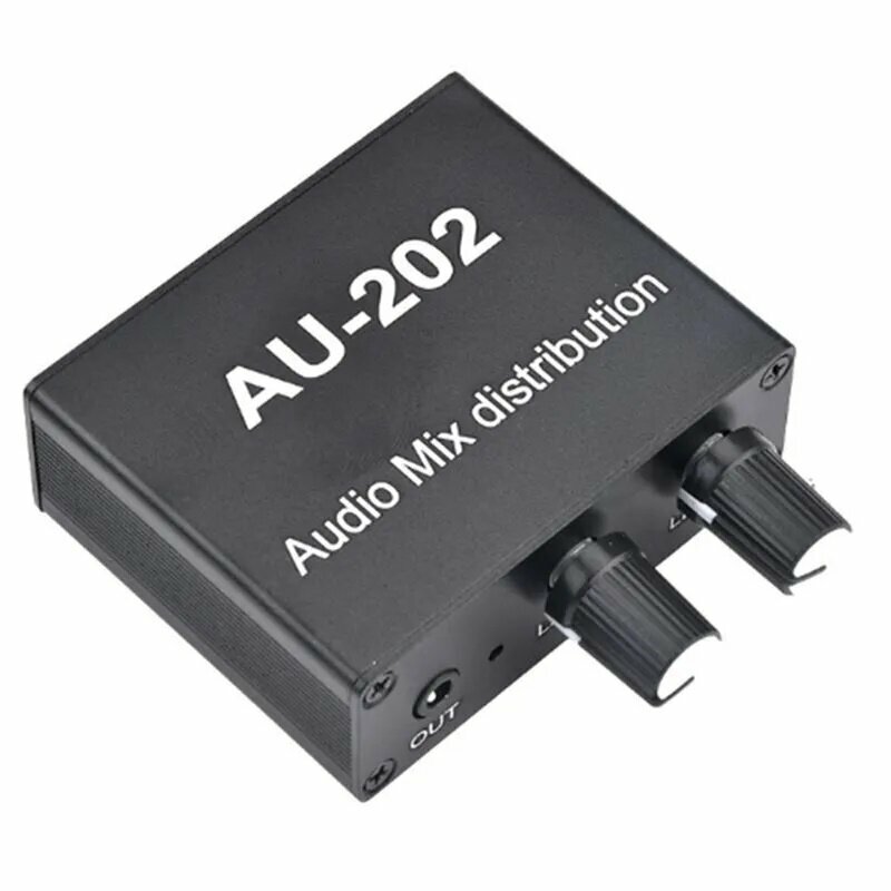 AU-202 2 входа 2 выхода стерео микшер аудио распределитель для наушников внешний усилитель мощности только регулятор громкости