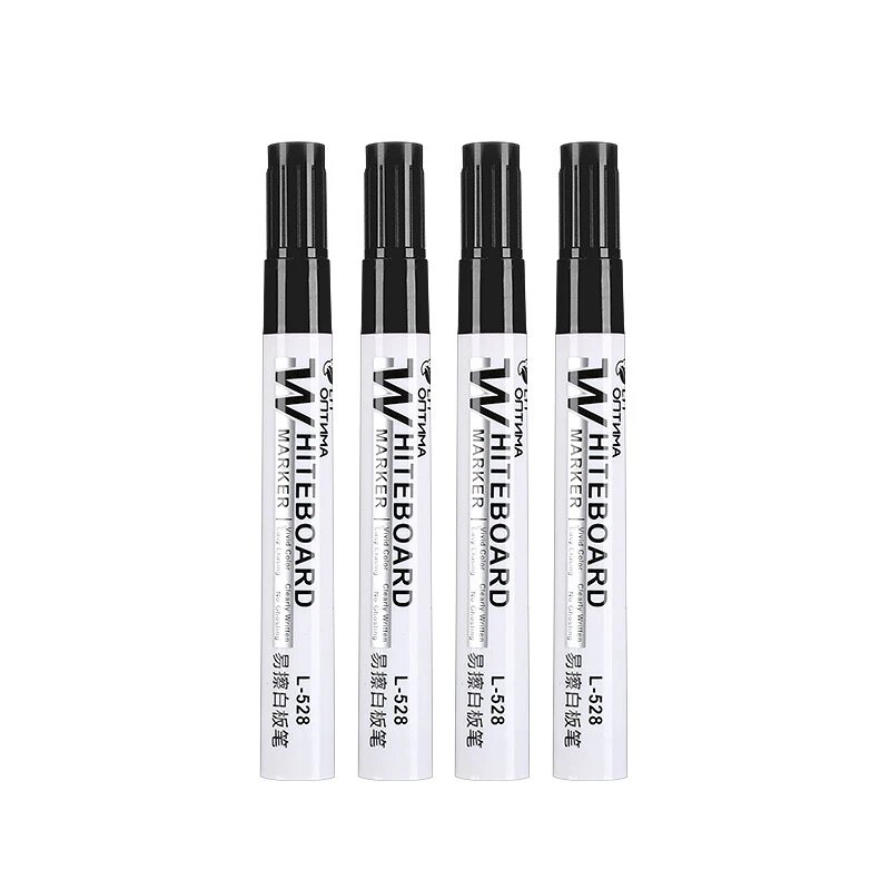 Набор маркеров для доски 4шт, черный, синий, красный Белый, 4pcs black