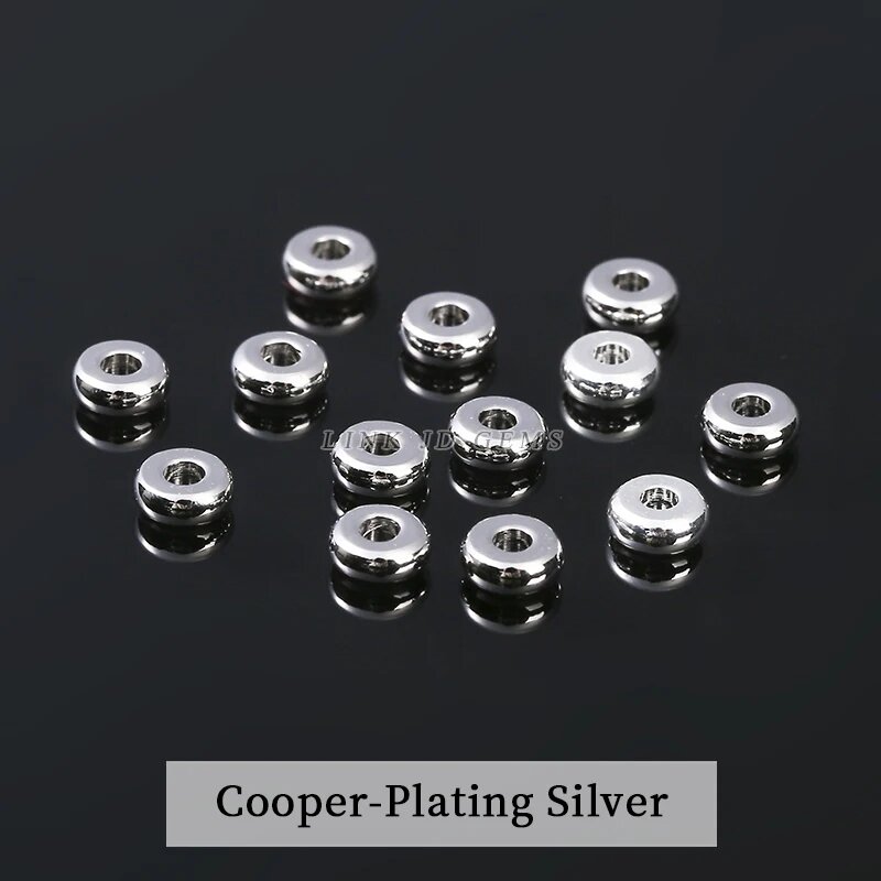 Золотые плоские круглые бусины из латуни Buy Bao Ji 3-14 мм 100 шт 4x1mm hole 1.5mm, 02