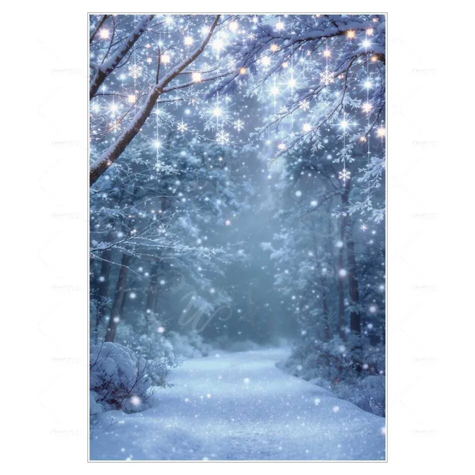 Фотофон виниловый "Enchanting Snowy Woodland", 40x60cm, JJDT00565