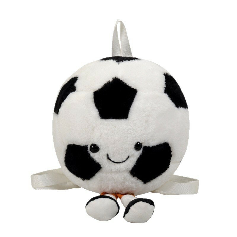Preschool football plush bag with breathable textile and extra room for daily essentials