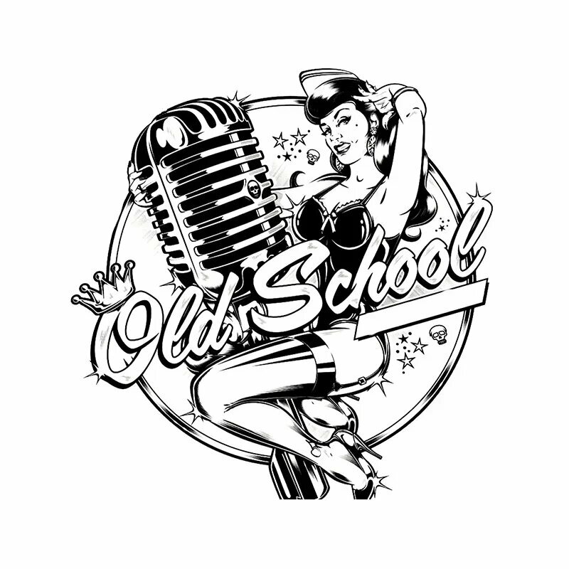 Старая школа водостойкий солнцезащитный крем автомобильная наклейка клейкий аксессуар Style N, 25CM