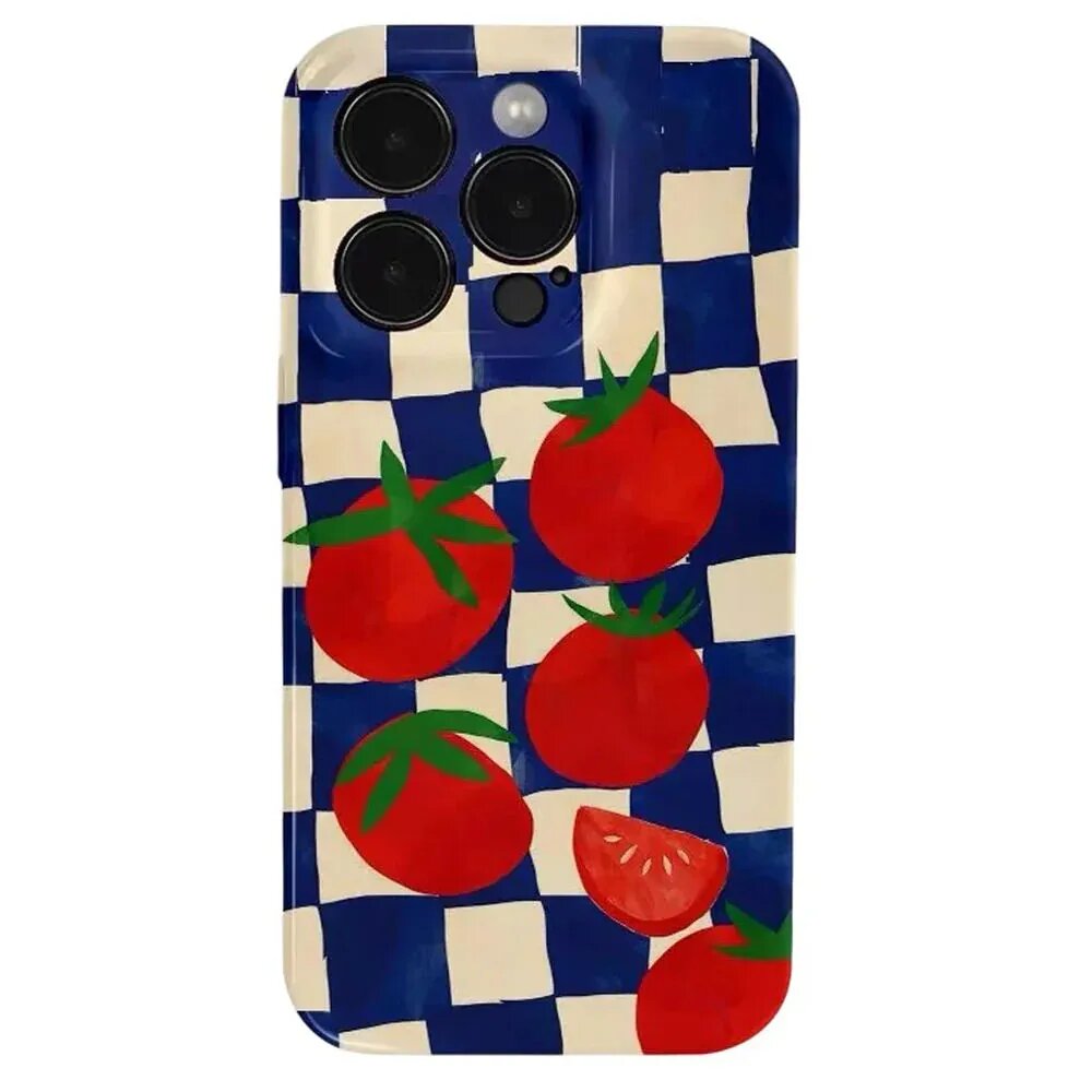 Роскошный глянцевый чехол Clmj Tomato Checkered из жесткой пленки FL-357FL260202507, Samsung A55 5G