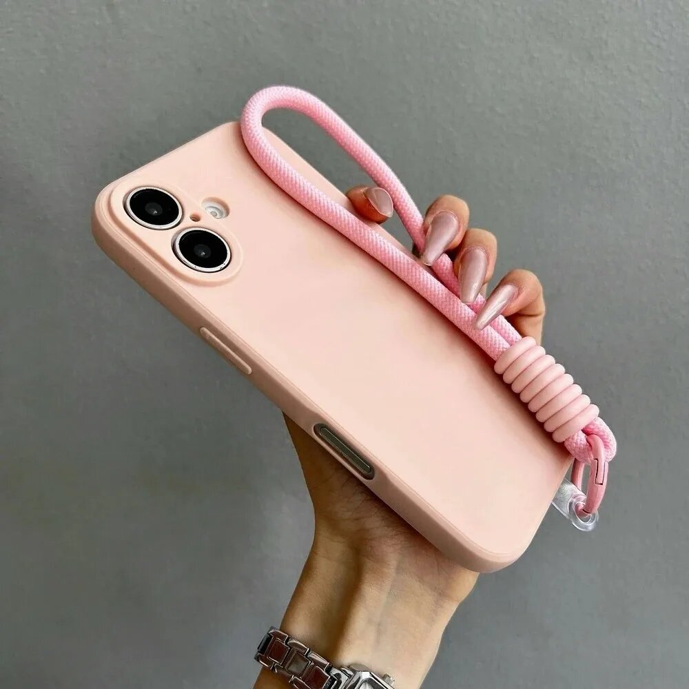 Мягкий Жидкий Силиконовый Чехол Для Телефона Xiaomi Poco X7/X6/X5/X3 Pro/M8/M7/M6/F6/F7/F3/F4/C65/C75/C85 С Ремешком-шнурком
