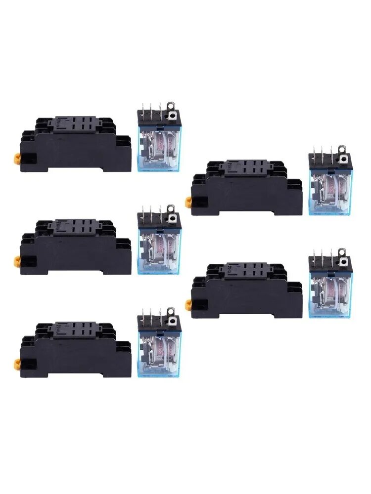 5X LY2NJ HH62P-L JQX-13F 220 В переменного тока катушка DPDT силовое реле 8 контактов с гнездом PTF08A