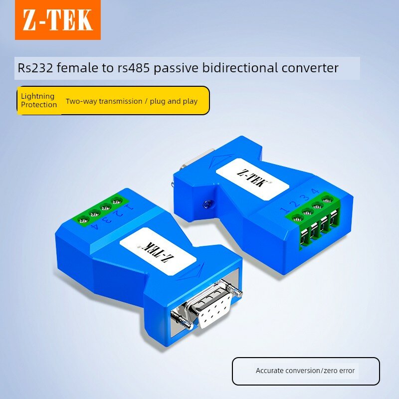 Конвертер Z-TEK 232 в 485/422, пассивный модуль связи с последовательным протоколом RS485 в 232 ZY418 232 (9 женщин) до
