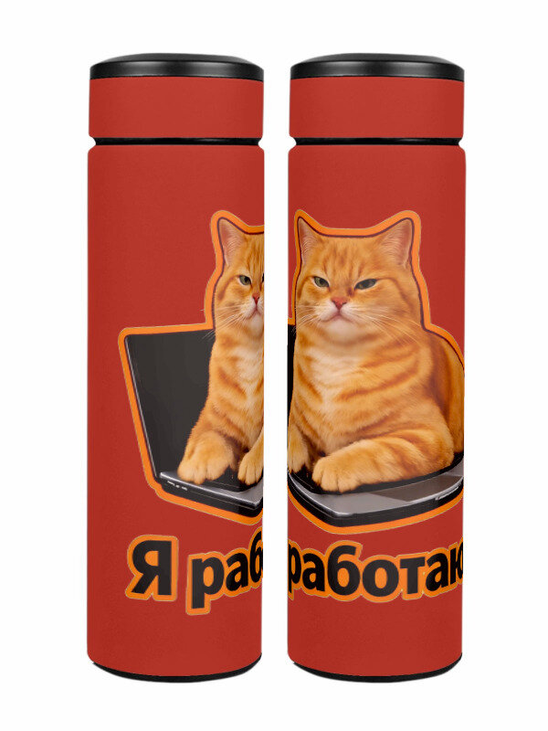 Термос «Кот» (красный)