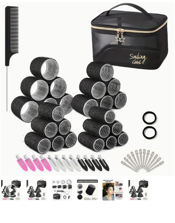 Бигуди липучки для локонов и объема с зажимами, набор52 предметов