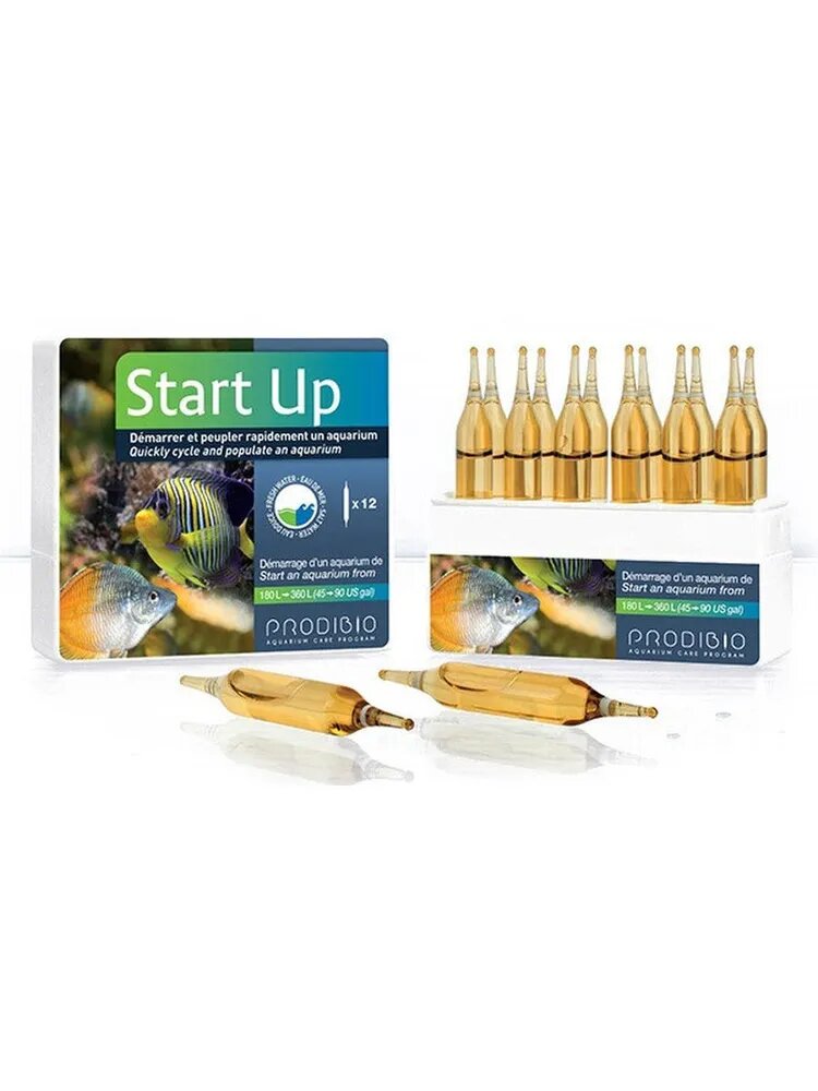 START UP средство для воды в аквариуме 12 мл запуск биофильтра пресная и морская вода