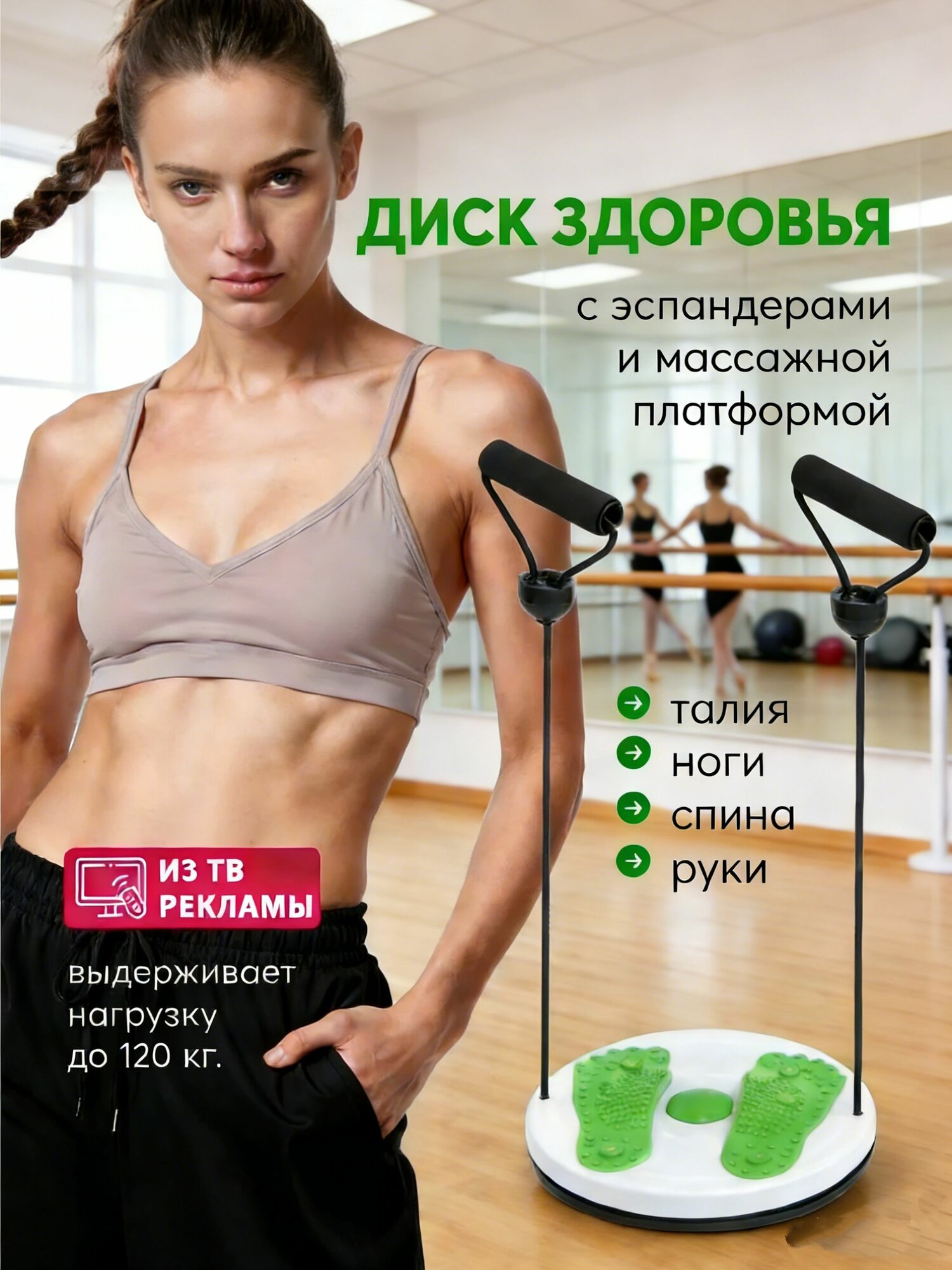 Диск для кручения талии домашний с массажем тренажер для пресса и талии спортивный упражнения на пресс и поясницу