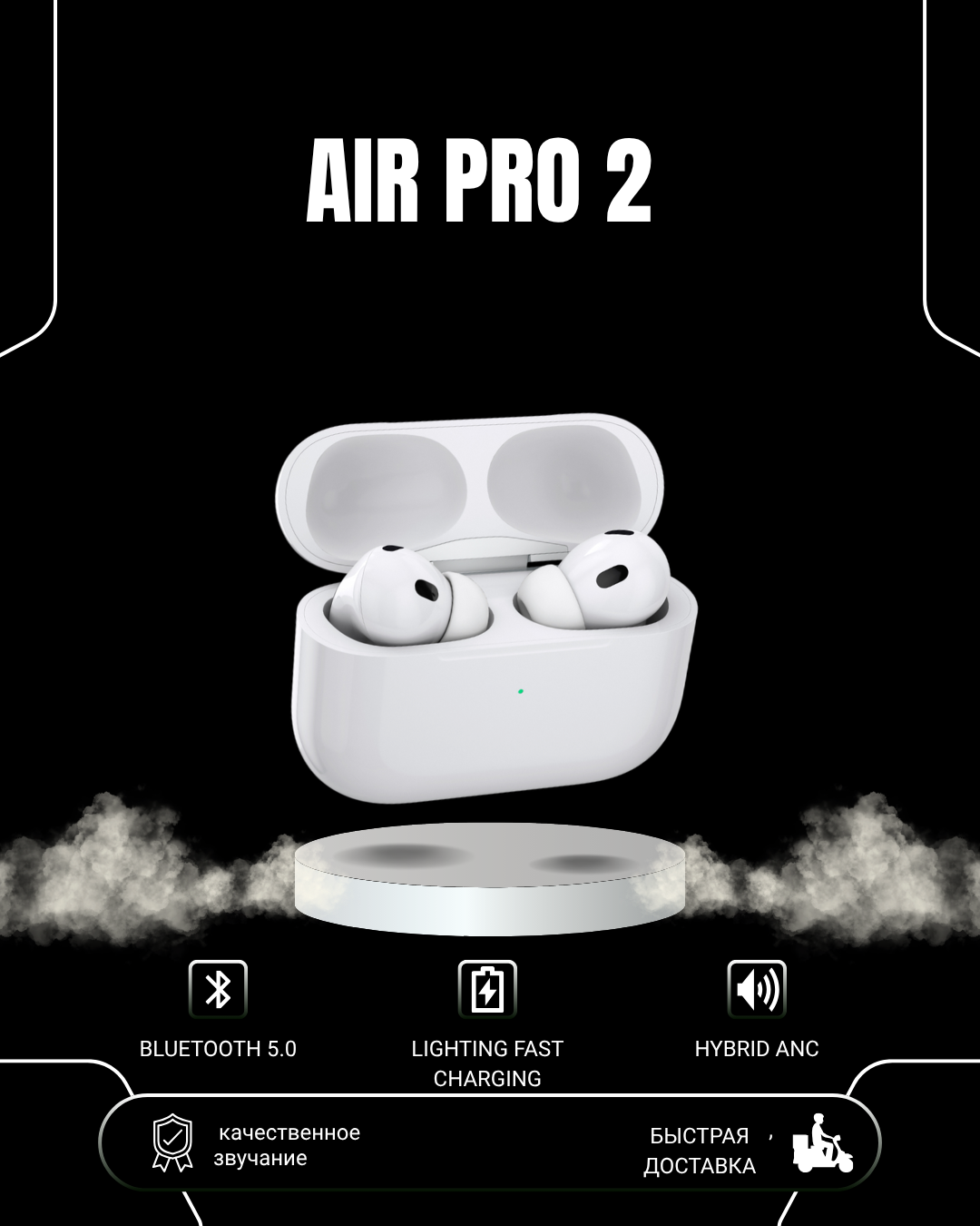 Наушники TWS A.pods Pro 2, Bluetooth 5.0, ANC, сенсорное управление, до 5 ч работы