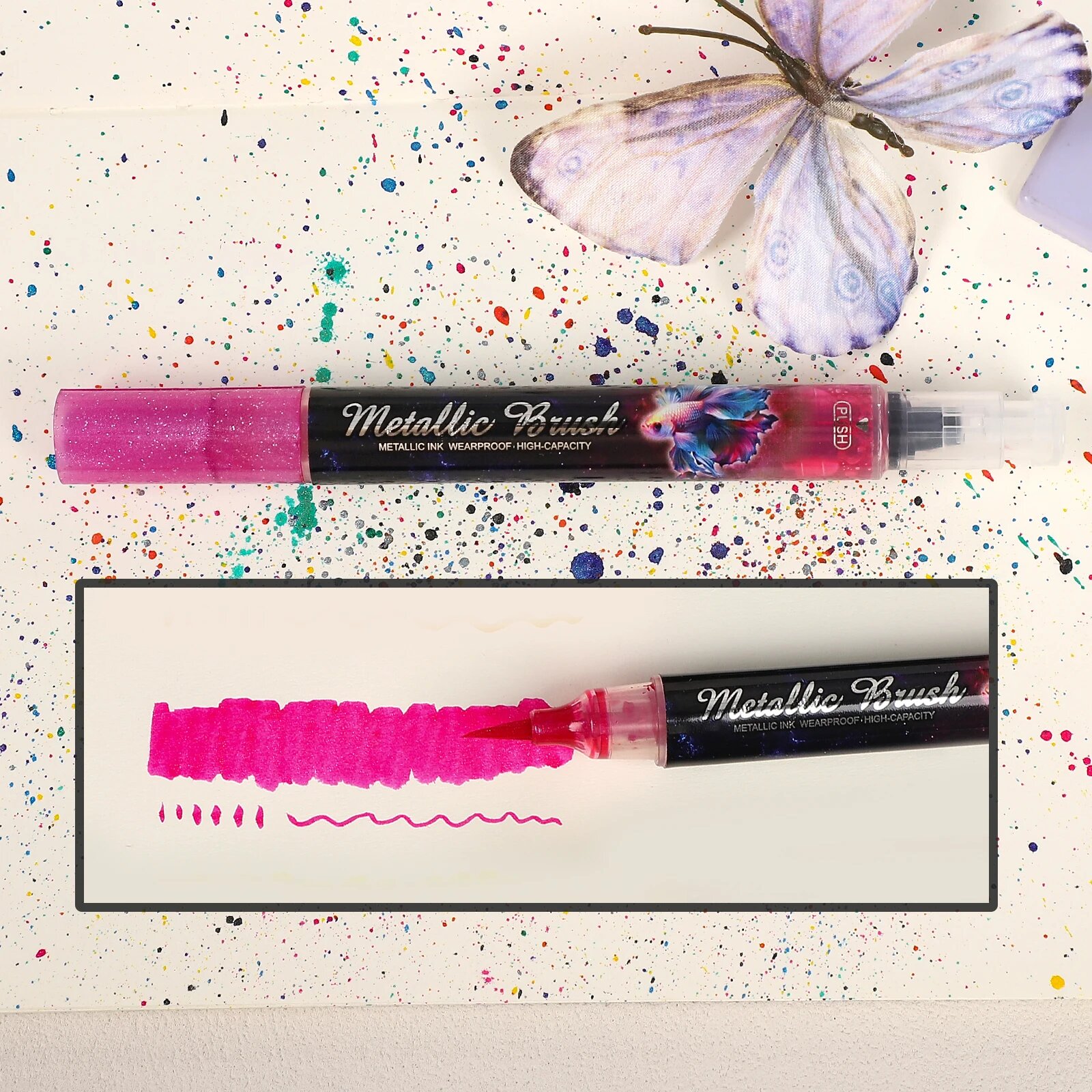 Металлические фломастеры Brush, розовый, RBM-SZS364-3