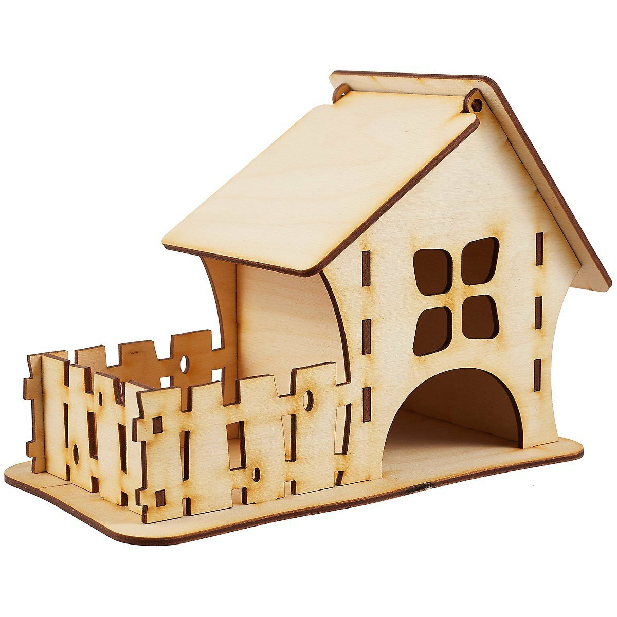 Чайный домик Лесовичка с заборчиком-2 (2160503) (21х12х15,5см) (игрушка из дерева) (упаковка)