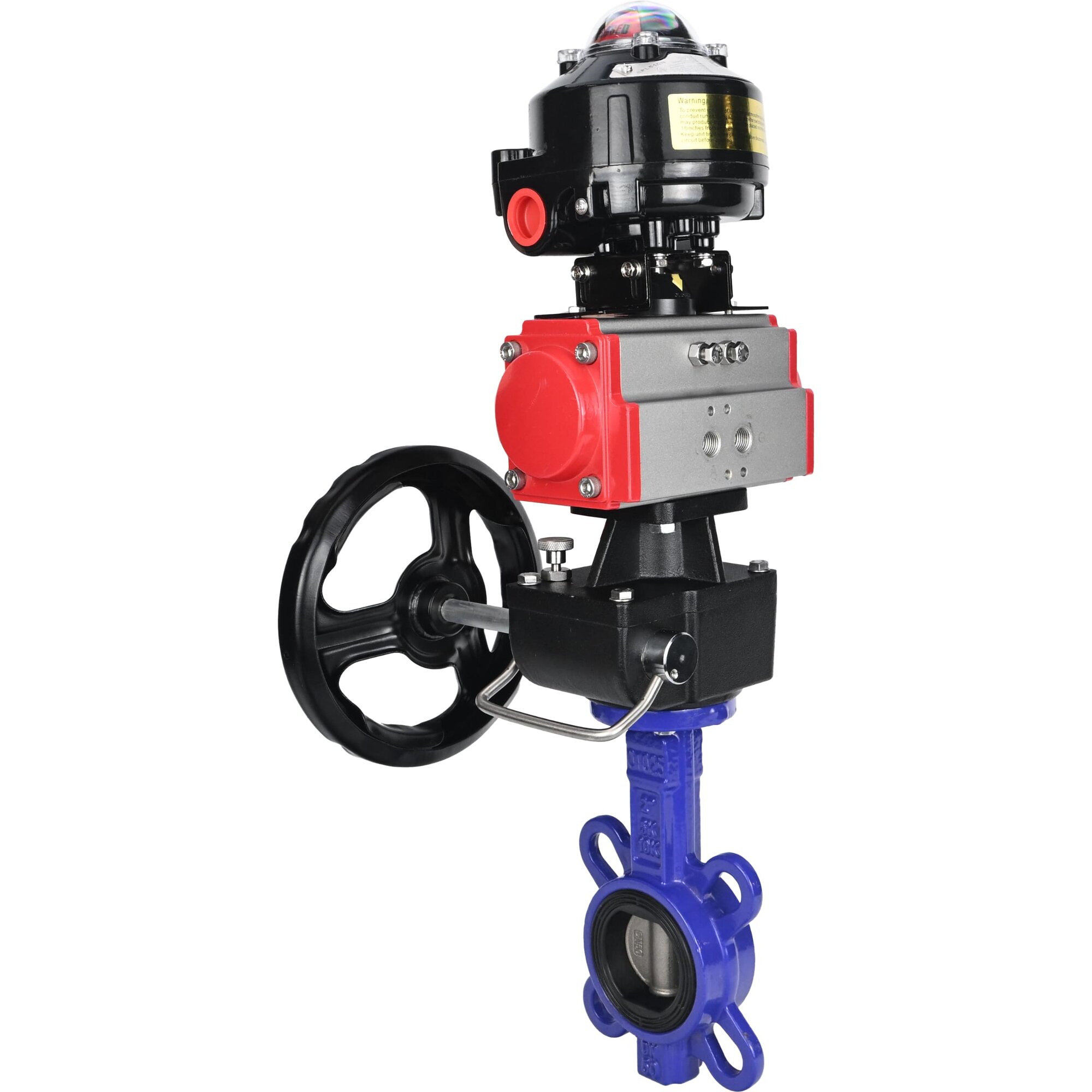 Затвор DN.ru QT450-304-EPDM-2W-Fb-ISO-H Ду150 Ру25 с пн. приводом DA-130, РД HDM-3 и БКВ LSB-510