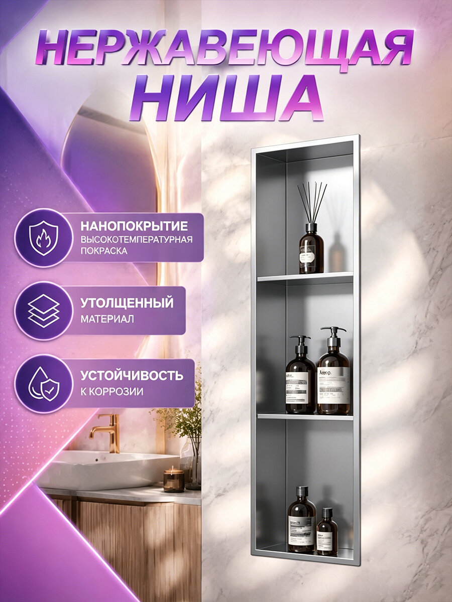 Встраиваемые душевые ниши из нержавеющей стали, устанавливаемые в ванной комнате, кухне, гостиной или кабинете.