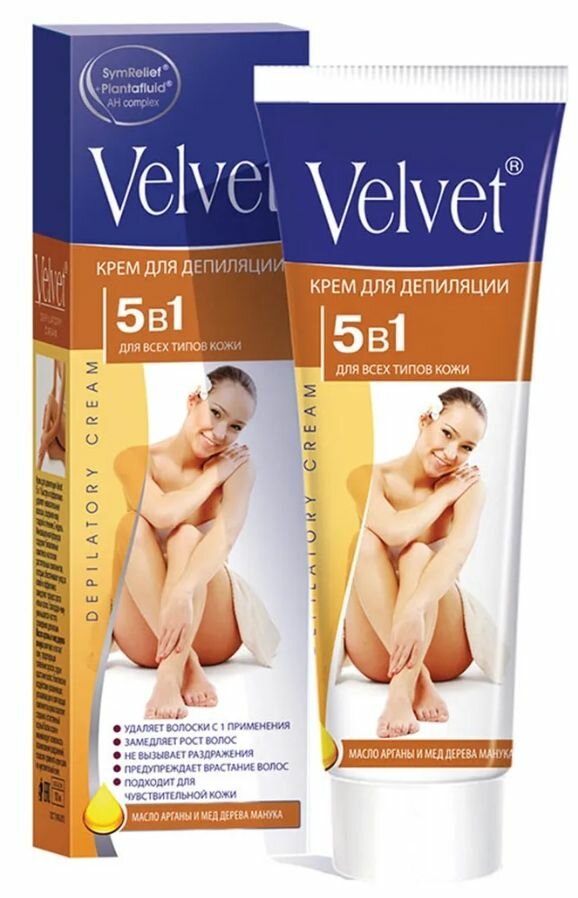 Velvet Крем для депиляции, 5в1, Масло арганы и мёд манука, 100 мл
