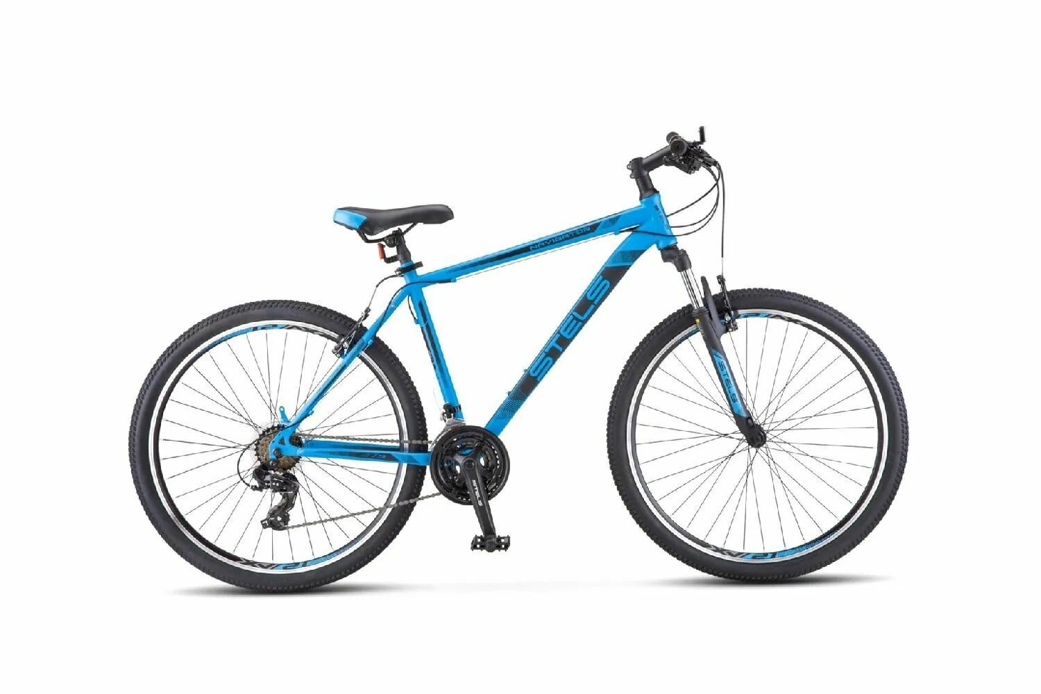 Велосипед 27,5" стелс "Navigator 700" MD Z010 17,5" черный/голубой маркированный