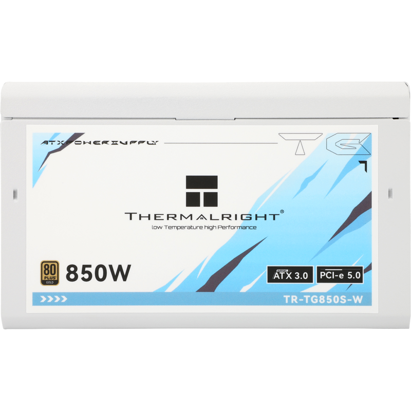 Блок питания Блок питания ПК/ Power Supply Thermalright, 850W 80+ Gold (ATX, 3.0, PCIe 5.0, Non-modular, 1x24(20+4)pin, 1xCPU 8(4+4)pin, 2xPCIe*2 8(6+2)pin, 5xSATA3, 1x12+4pin (12VHPWR PCIe 5.0 12+4pin 600mm), 3xMOLEX4pin, Active, 120x120mm, 150x140x86mm,