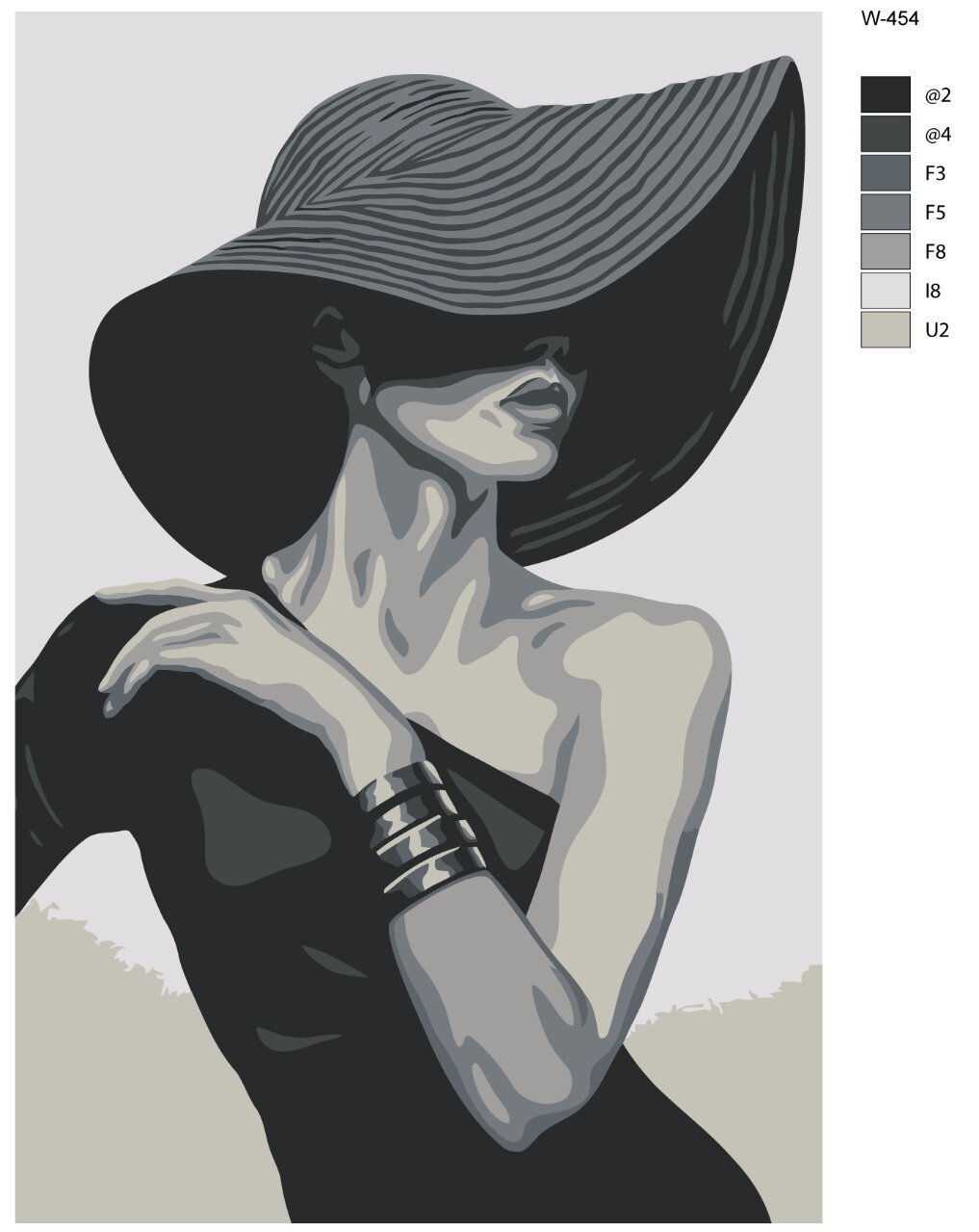 Картина по номерам W-454 "Девушка в шляпе" 80x120